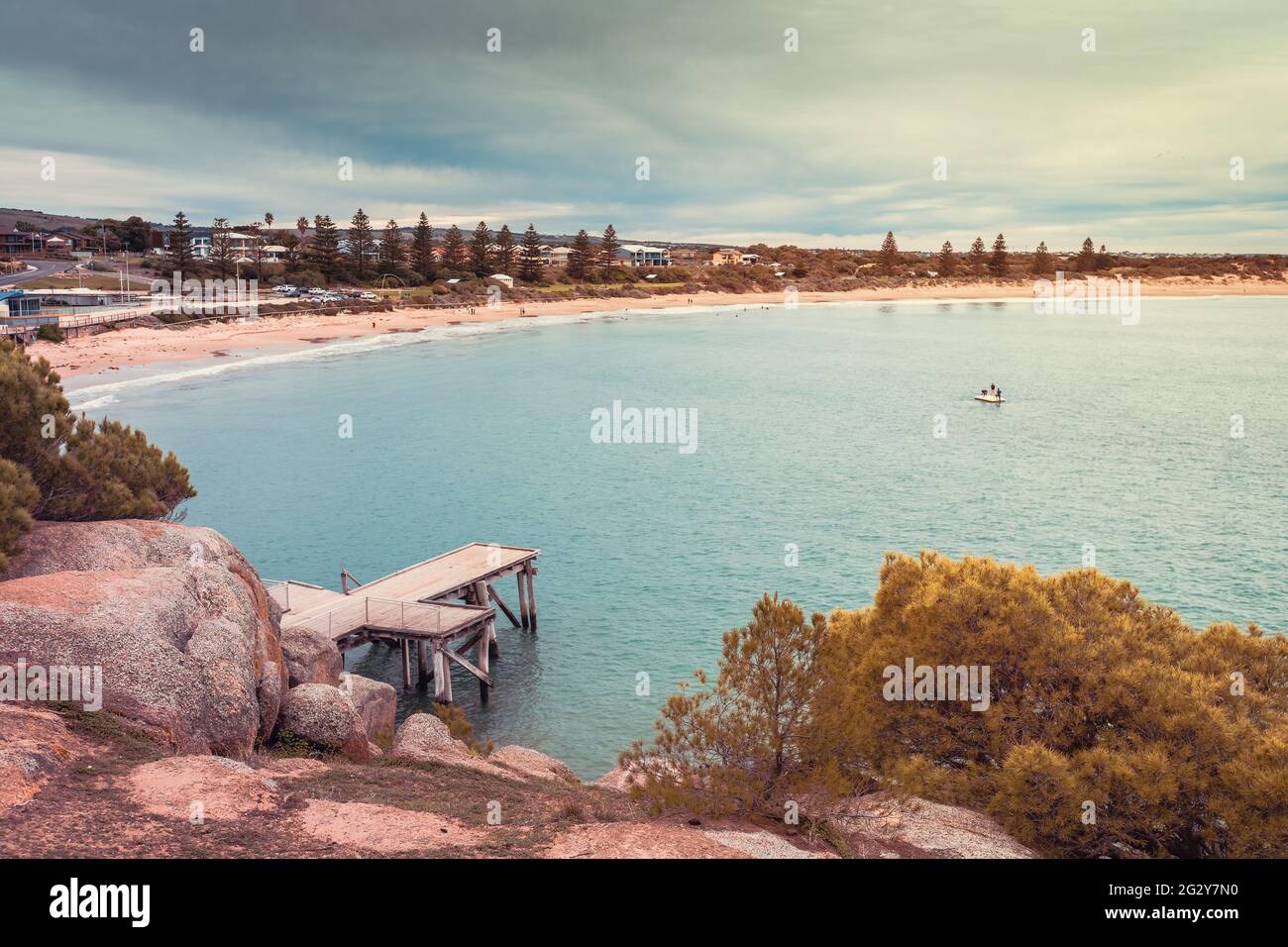 Port Elliot beach with Jetty in the evening, Horseshoe Bay, South ...