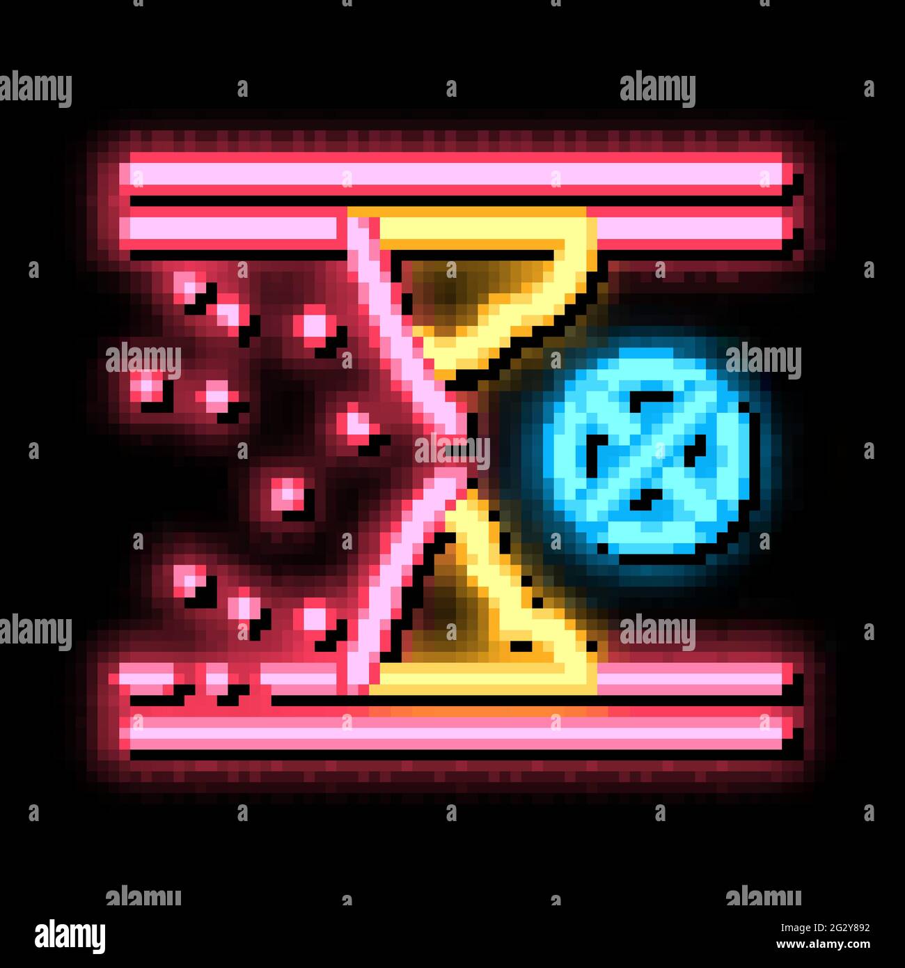 blockage of blood vessel neon glow icon illustration Stock Vector Image ...