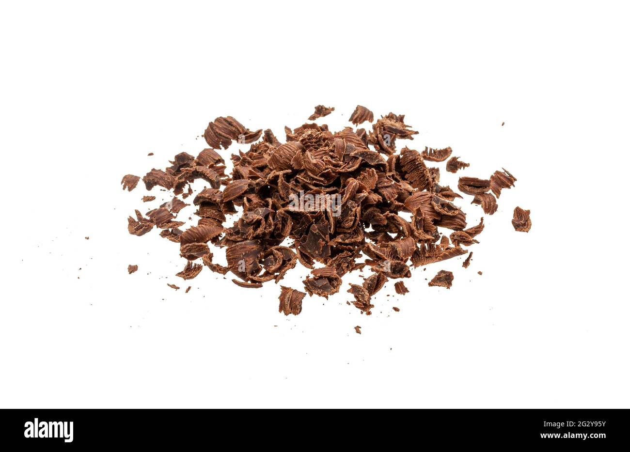 Pile of ground chocolate isolated on white background with clipping ...