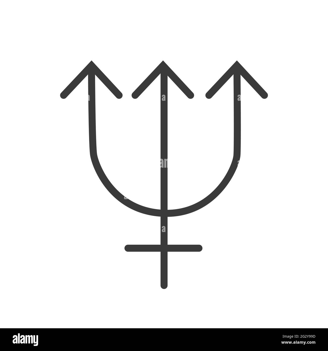 Esoteric symbol. Mystical and magical planet sign design. Neptune ...