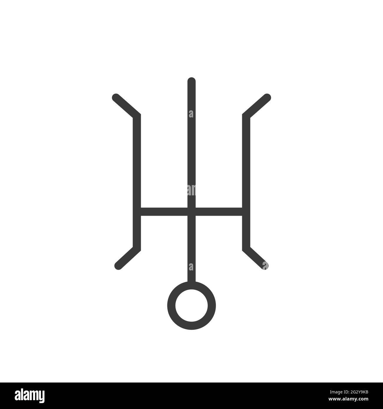 Esoteric symbol. Mystical and magical planet sign design. Neptune ...