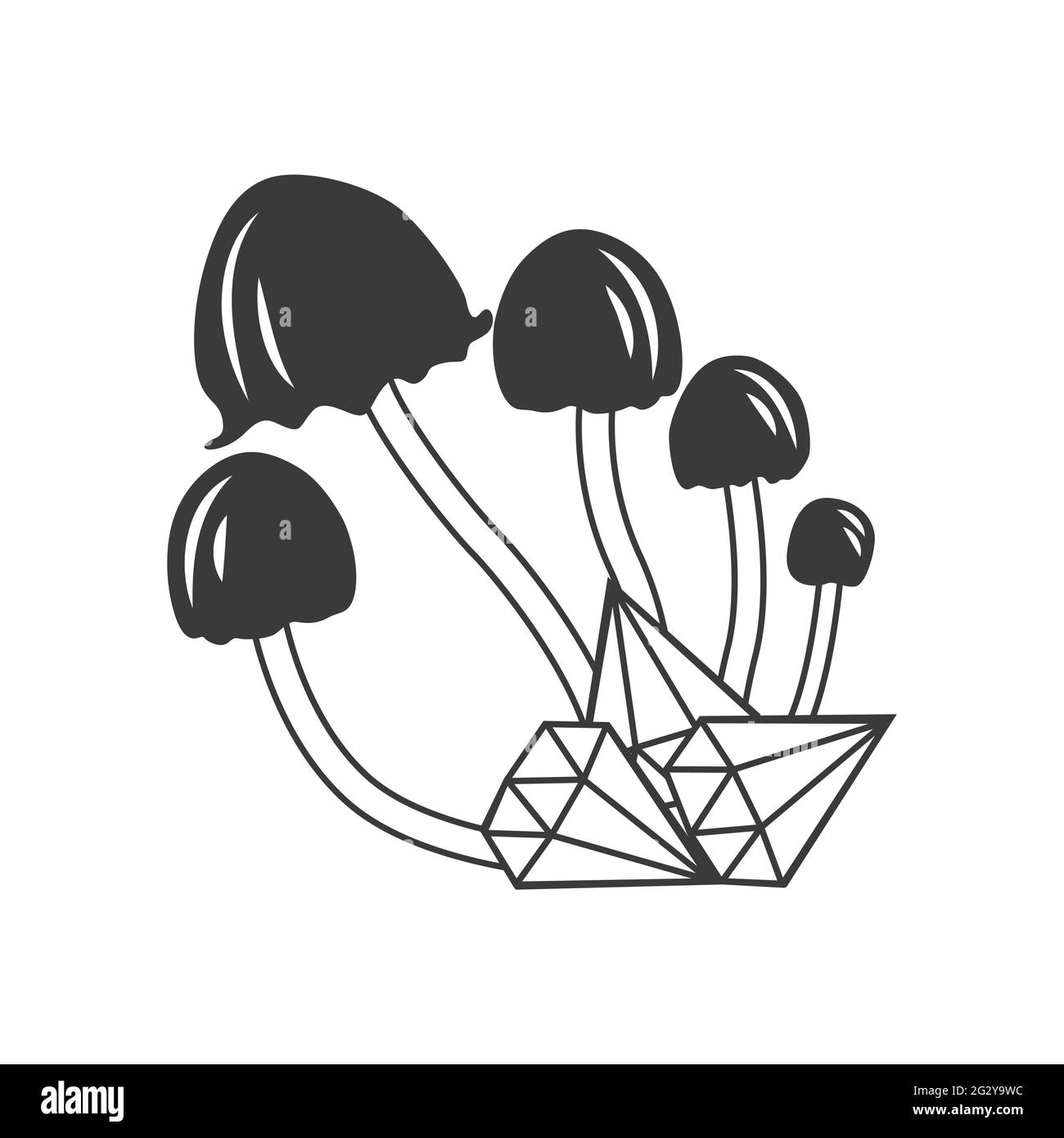Esoteric symbol. Mystical and magical design with magic mushrooms and ...