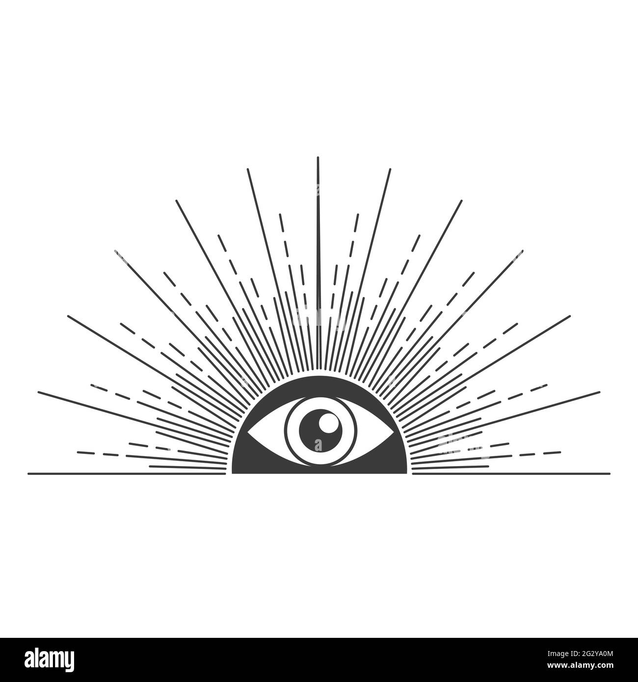 Esoteric symbol. Mystical and magical design with evil eyes Stock ...