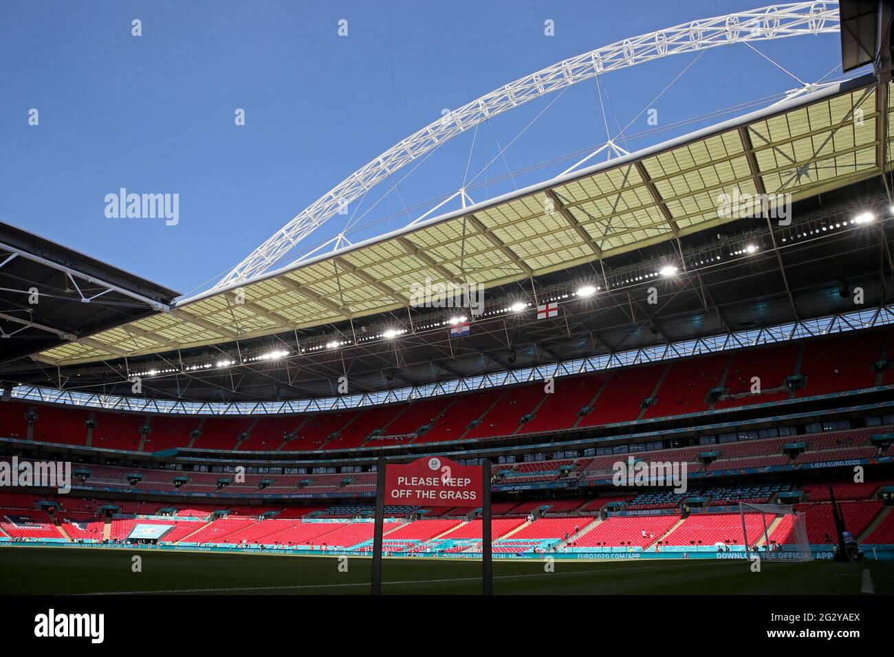 A view from pitchside before the UEFA Euro 2020 Group D match at ...