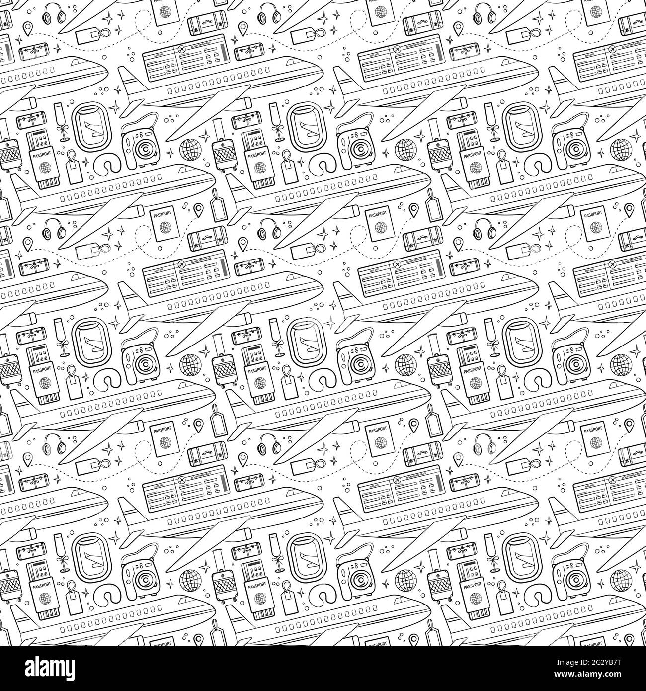 Travel and vacation seamless pattern with travel elements. Seamless ...