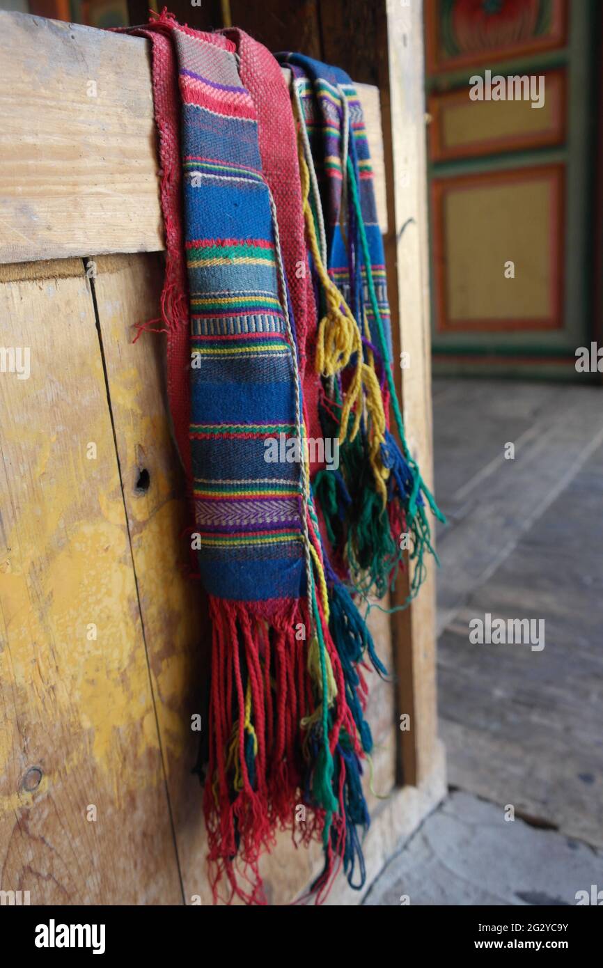 Hand Woven Tibetan Textiles Stock Photo - Alamy