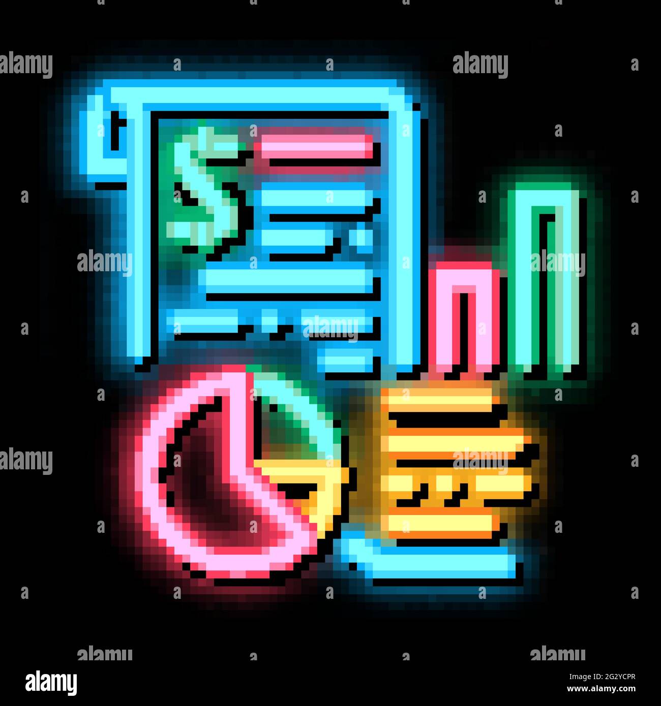 financial chart of audit neon glow icon illustration Stock Vector Image ...