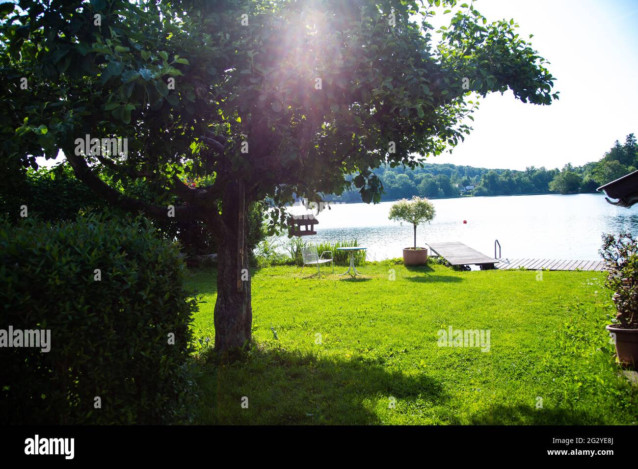 Circular route on Weßlinger lake, summer time Stock Photo - Alamy