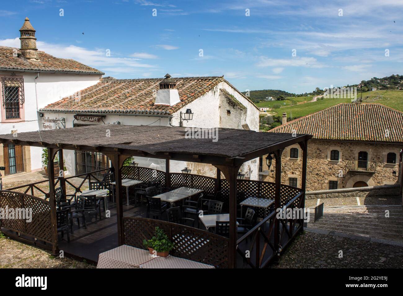 Caceres, Spain. The Plaza de San Jorge (St George Square) in the Old ...