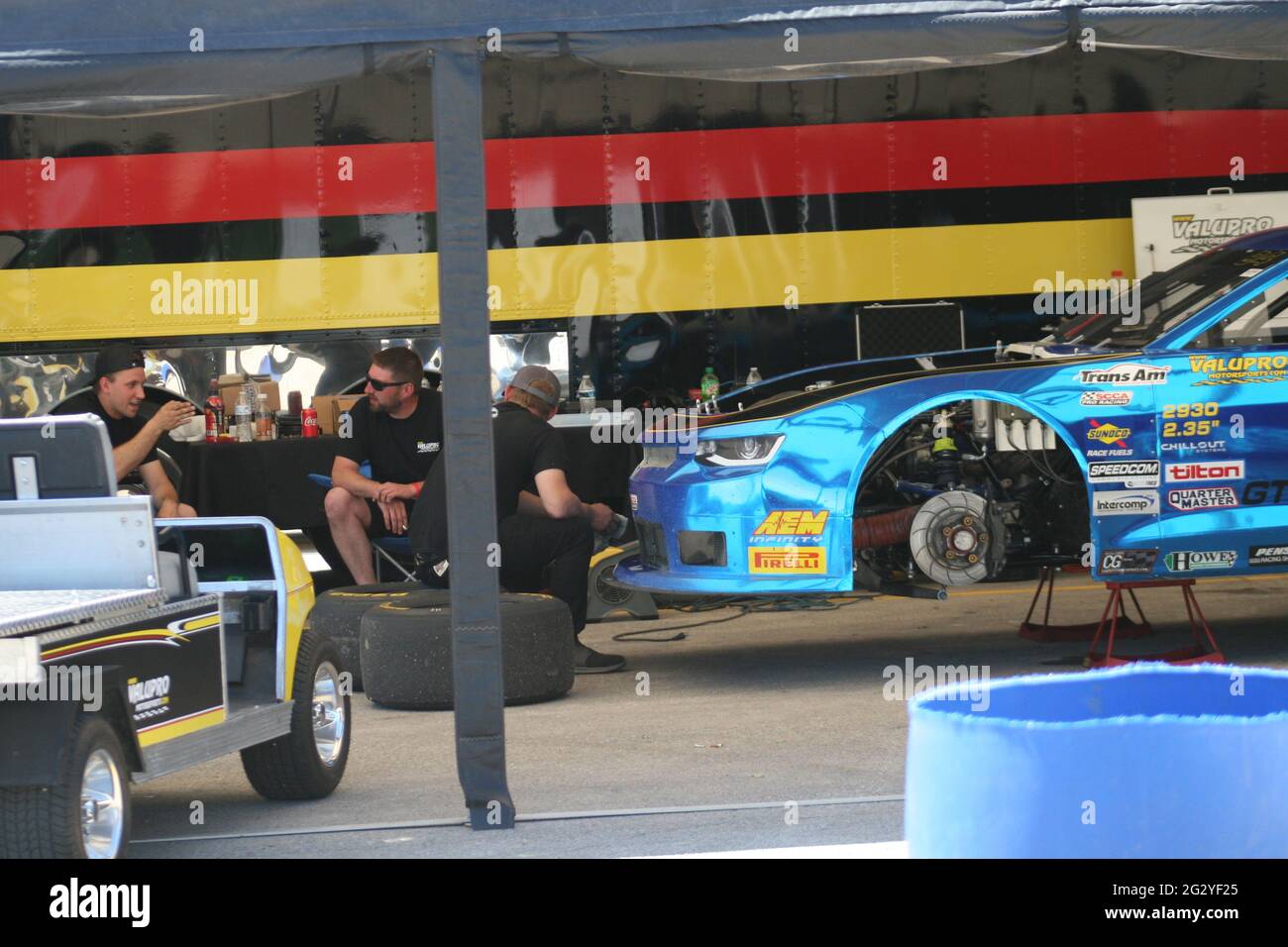 Road America Raceway paddock during the June Sprints SCCA Stock Photo ...
