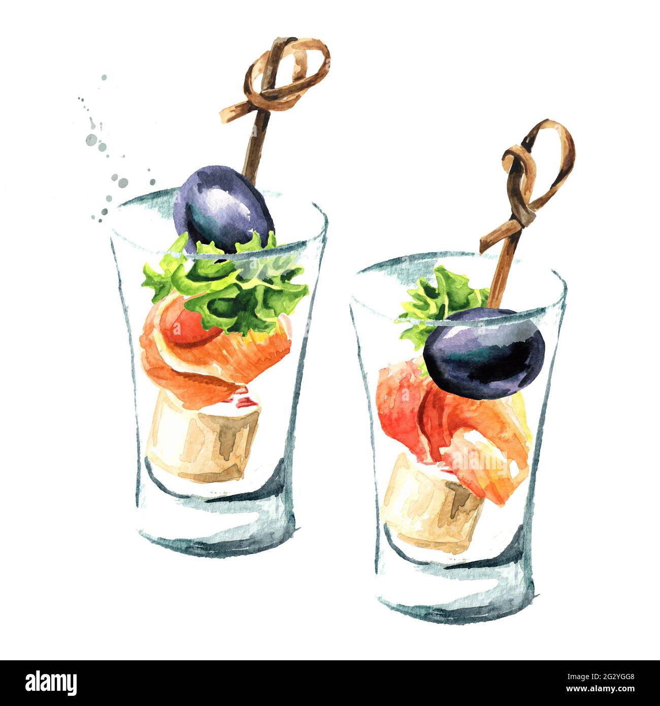 Appetizer for a festive table. Mini canape with creamy cheese and fresh ...