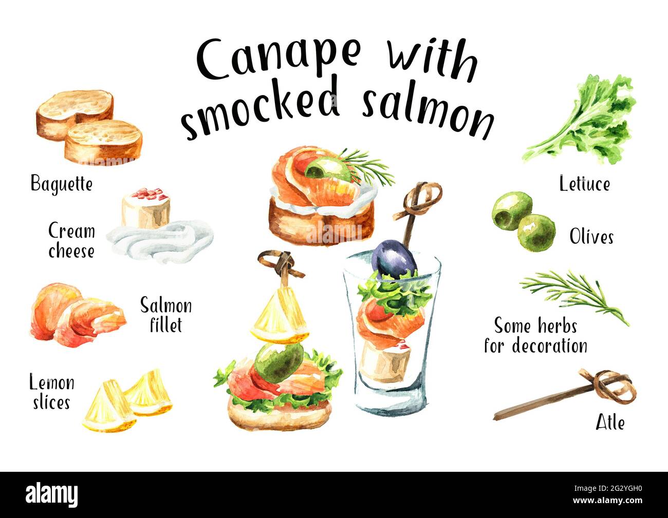 Appetizer for a festive table. Mini canape with salmon fillet recipe ...