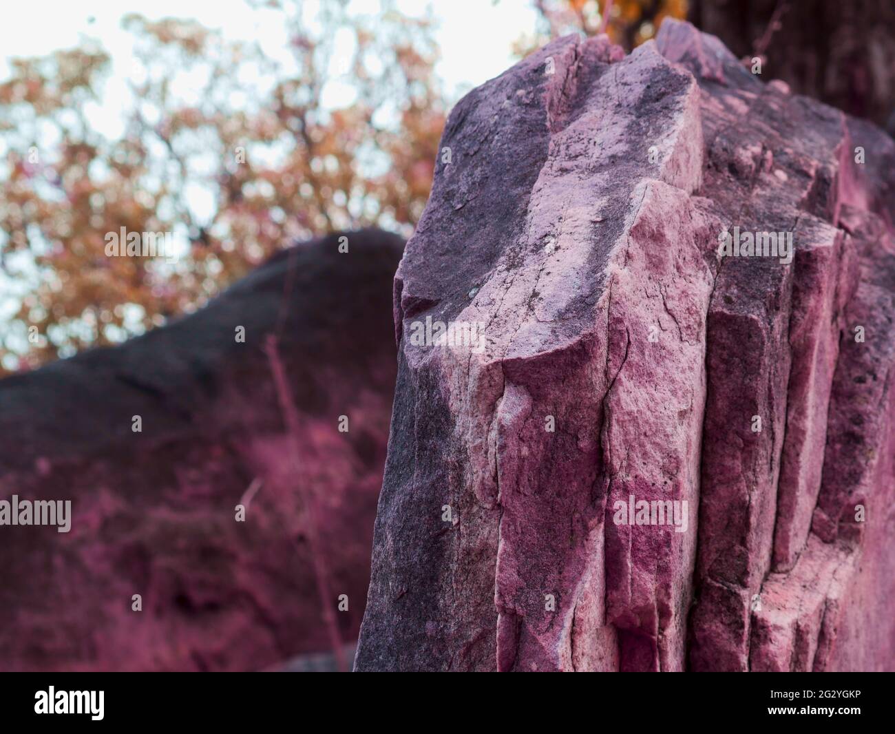 Purple color stone rocks presented natural beauty of hill station Stock ...