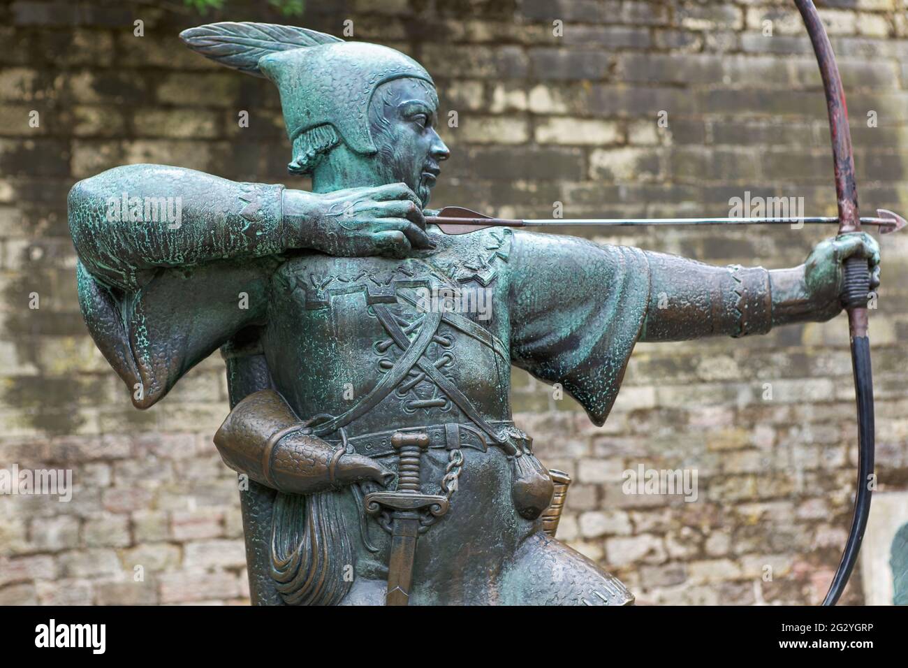 Robin Hood Monument at Nottingham Castle UK Stock Photo - Alamy