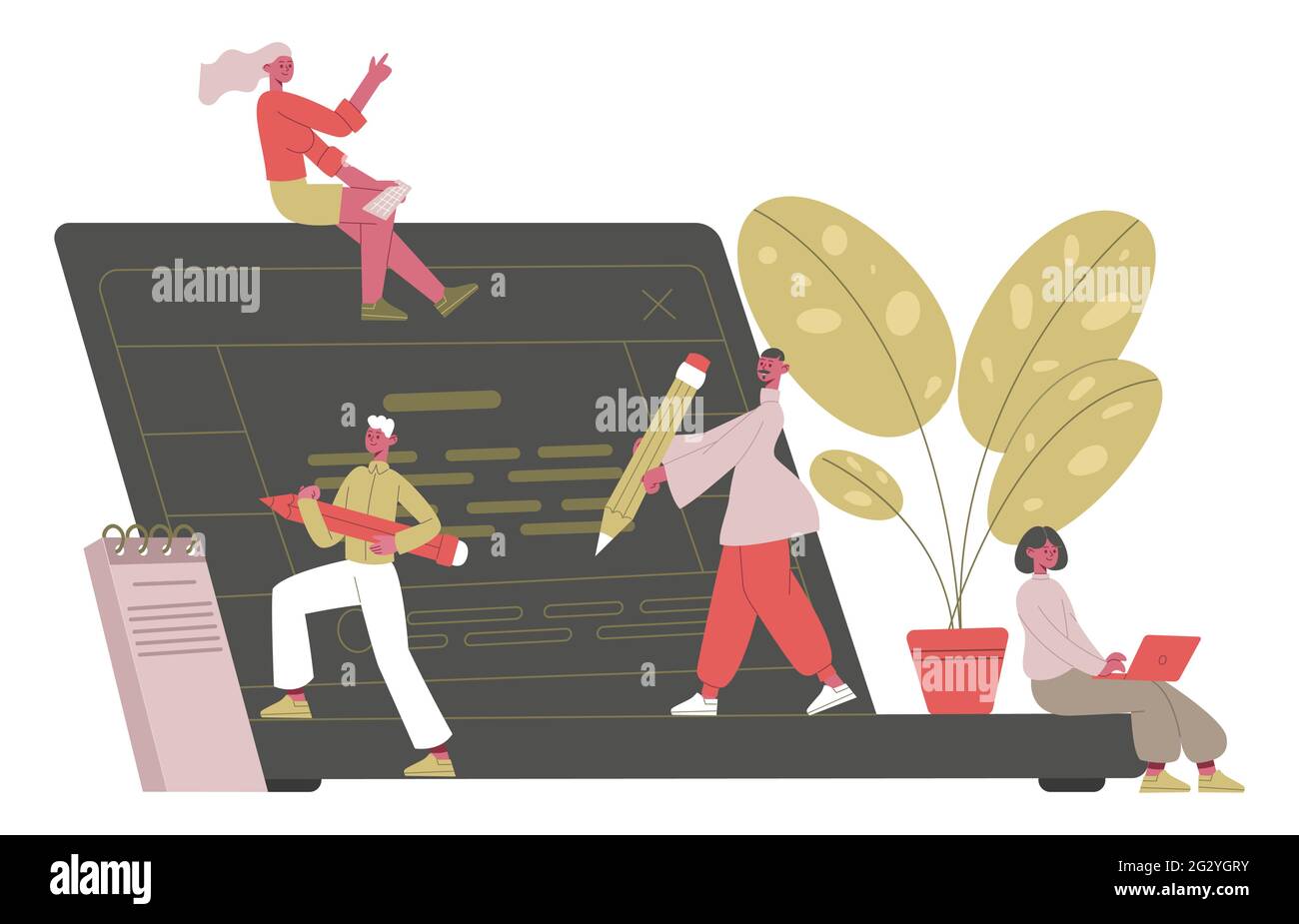 Creative writing concept. Writer, journalists or freelance bloggers ...