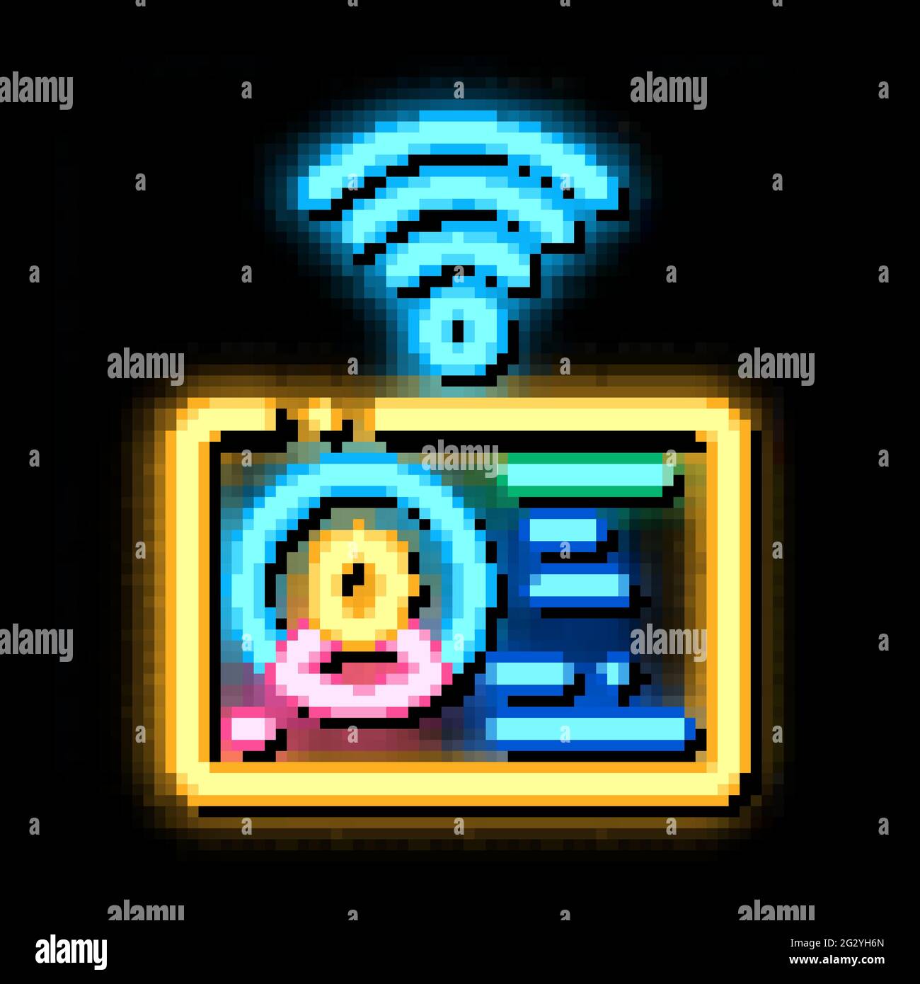 electronic identity document neon glow icon illustration Stock Vector ...