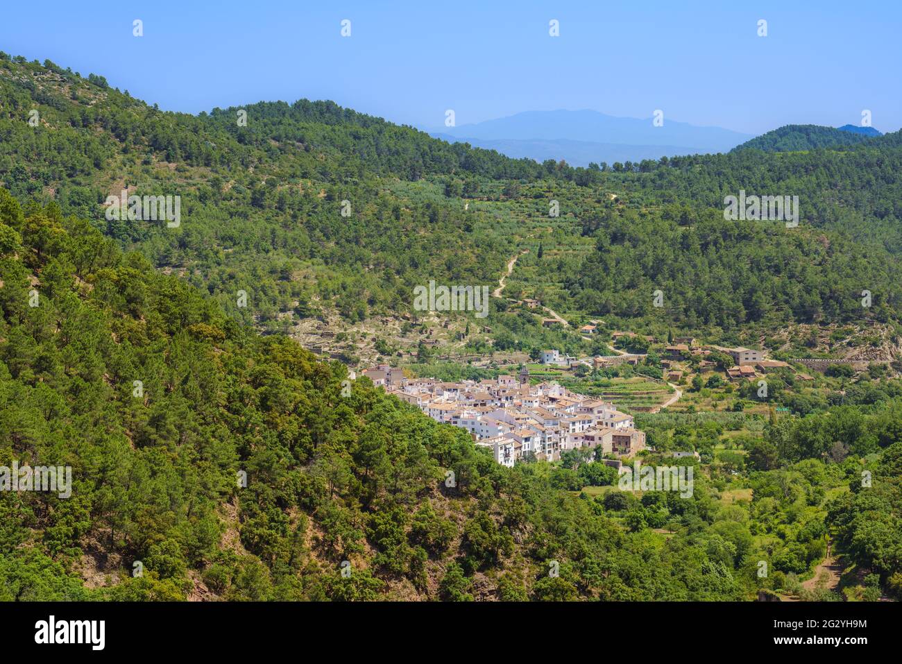 Picturesque white town in country side. Ain, Comunidad Valenciana ...