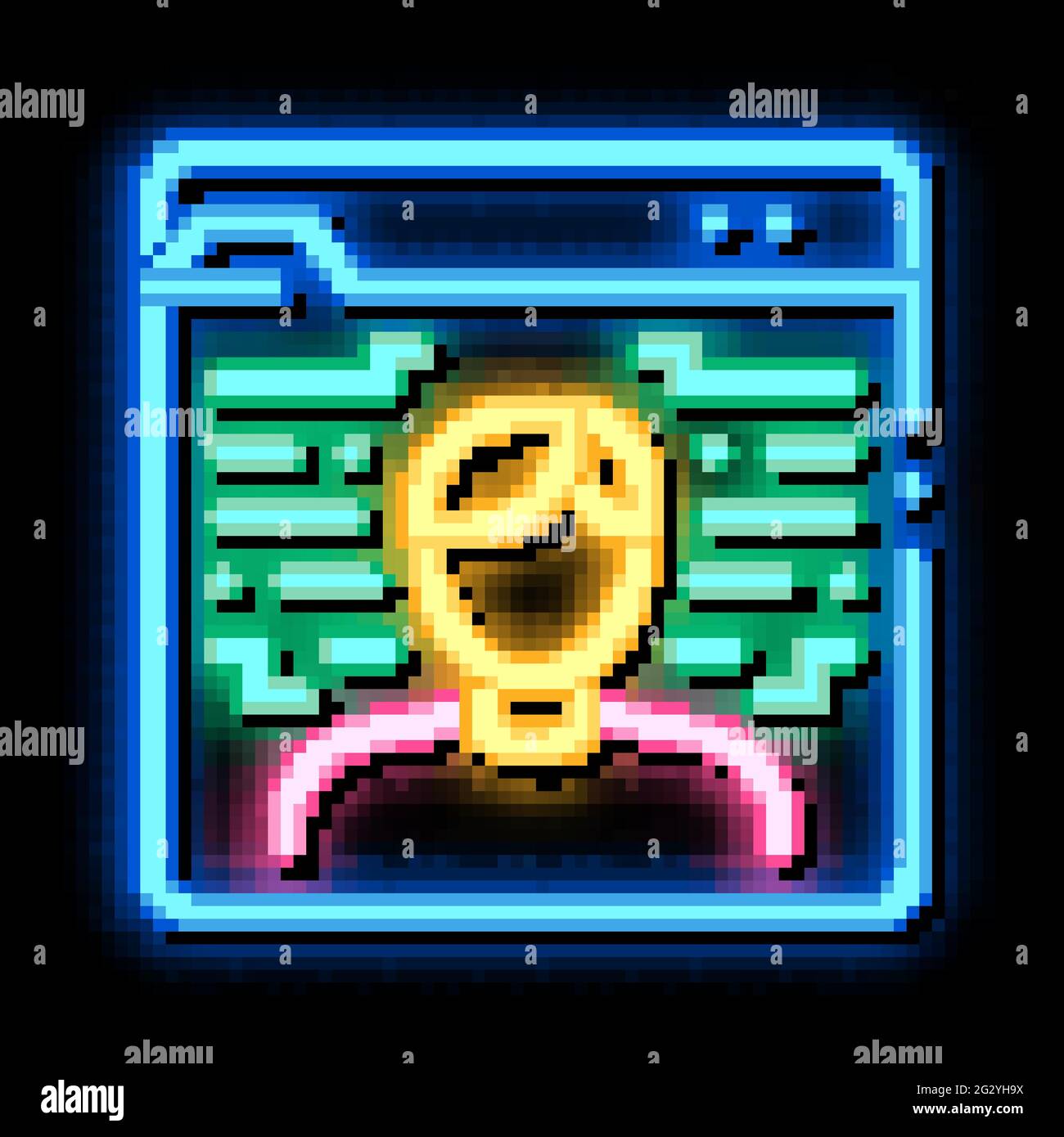 human electronic identity neon glow icon illustration Stock Vector ...