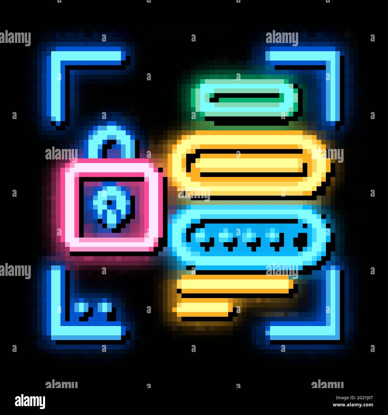 electronic profile identity neon glow icon illustration Stock Vector ...