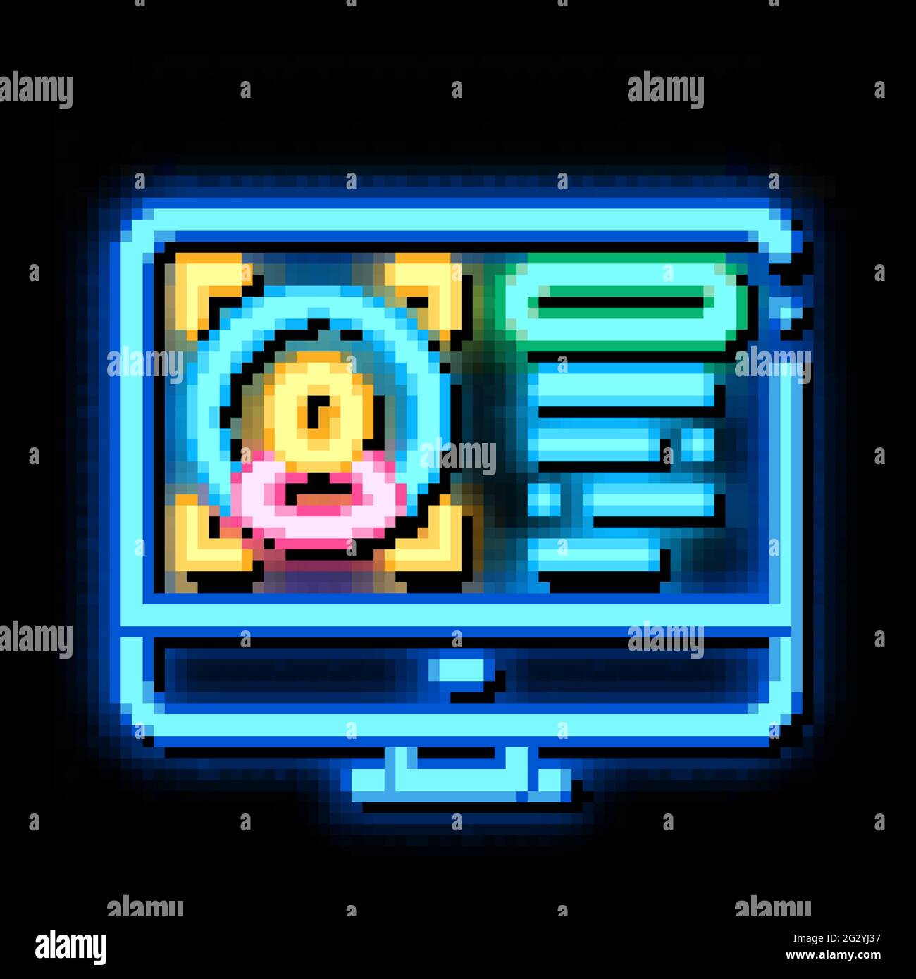 internet account identity neon glow icon illustration Stock Vector ...