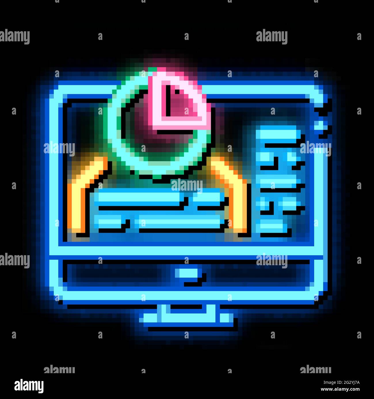 chart infographic success identity neon glow icon illustration Stock ...