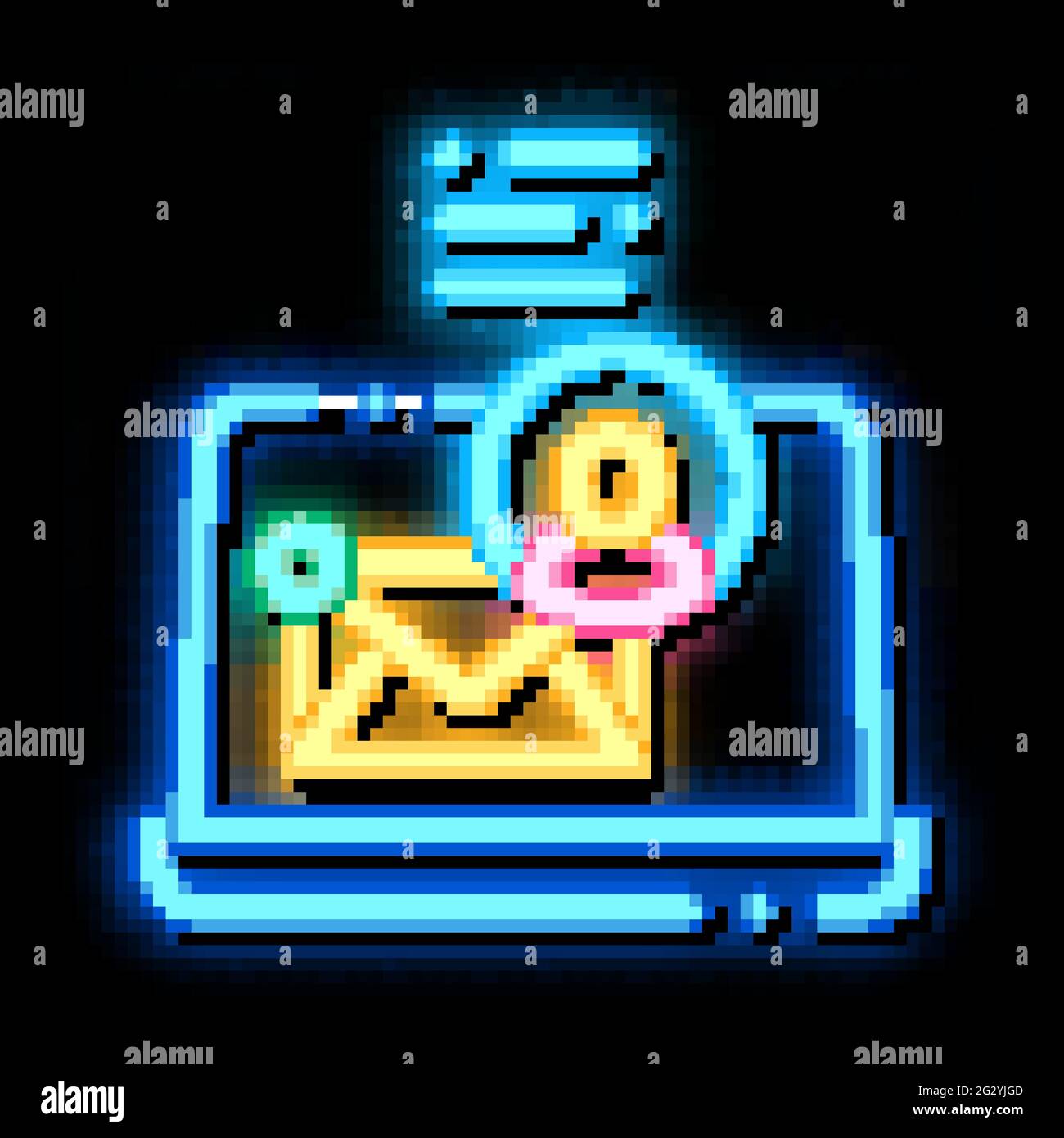 electronic mail for identity neon glow icon illustration Stock Vector ...