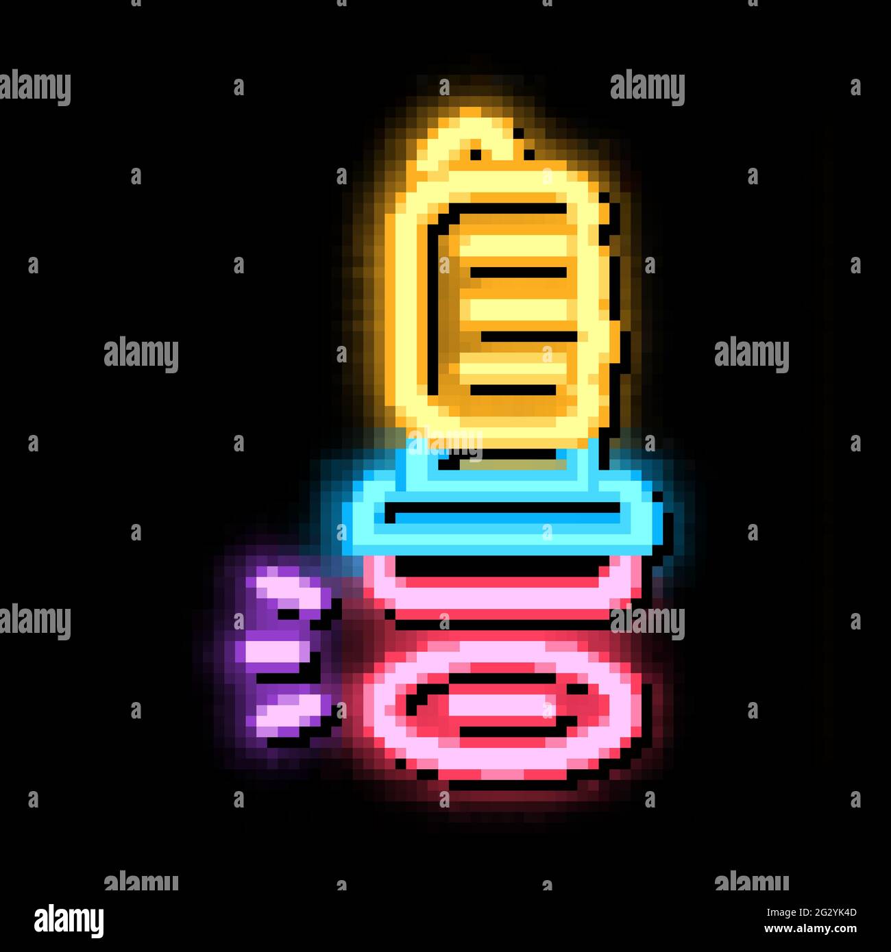 seal stamping on license neon glow icon illustration Stock Vector Image ...