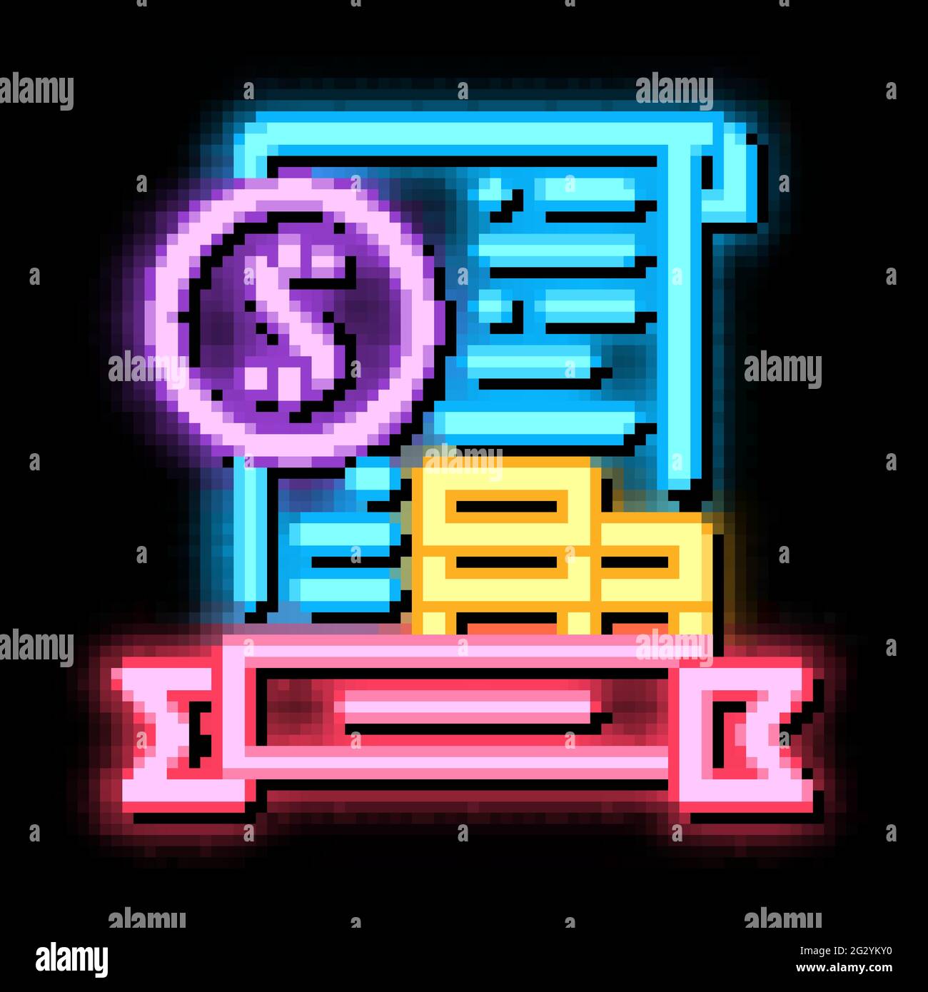 banking license neon glow icon illustration Stock Vector Image & Art ...