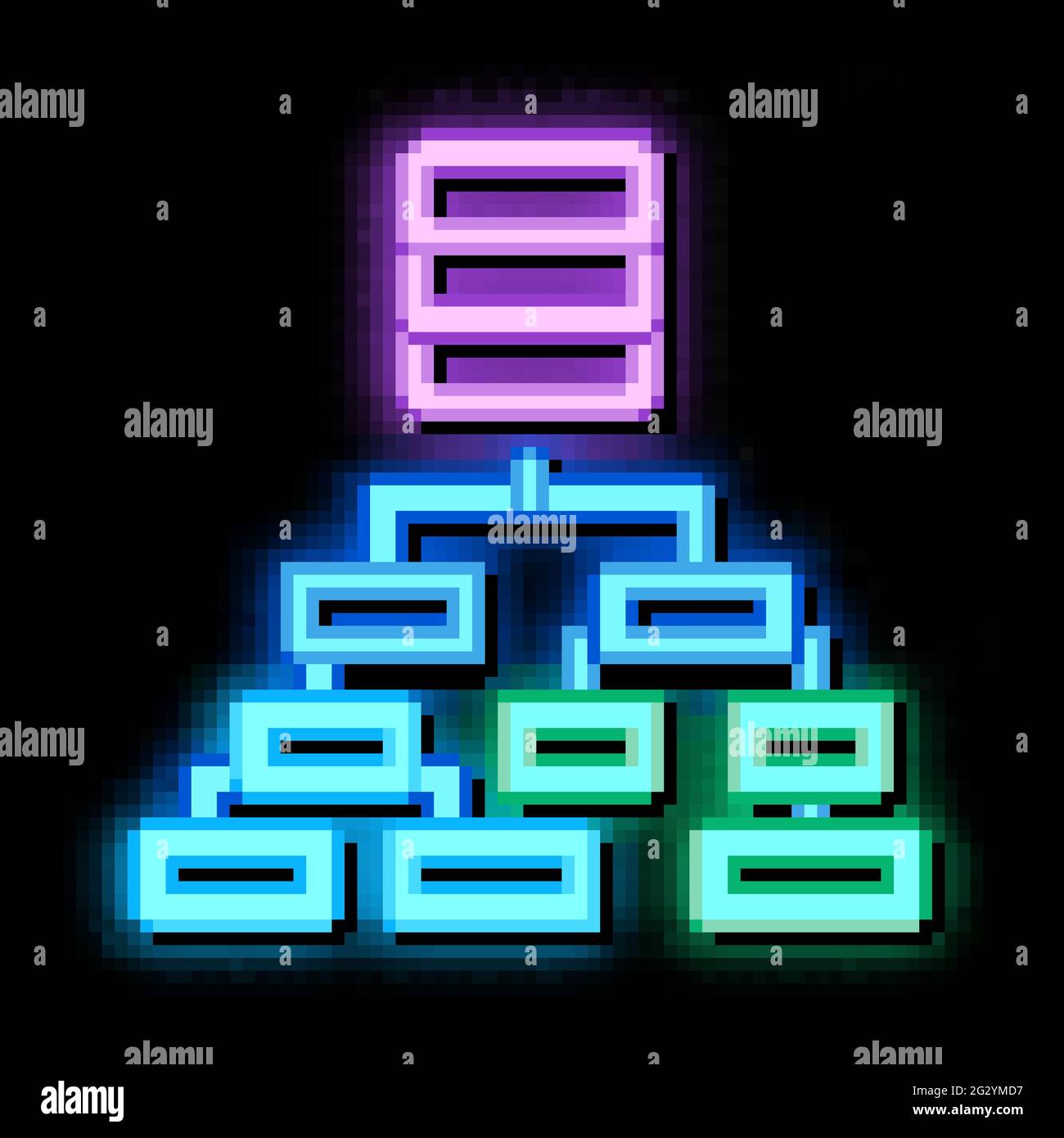 classification of machine learning neon glow icon illustration Stock ...