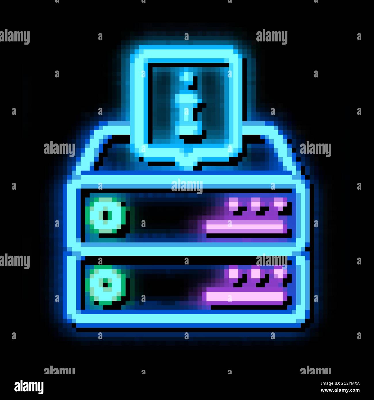 information on server for machine learning neon glow icon illustration ...