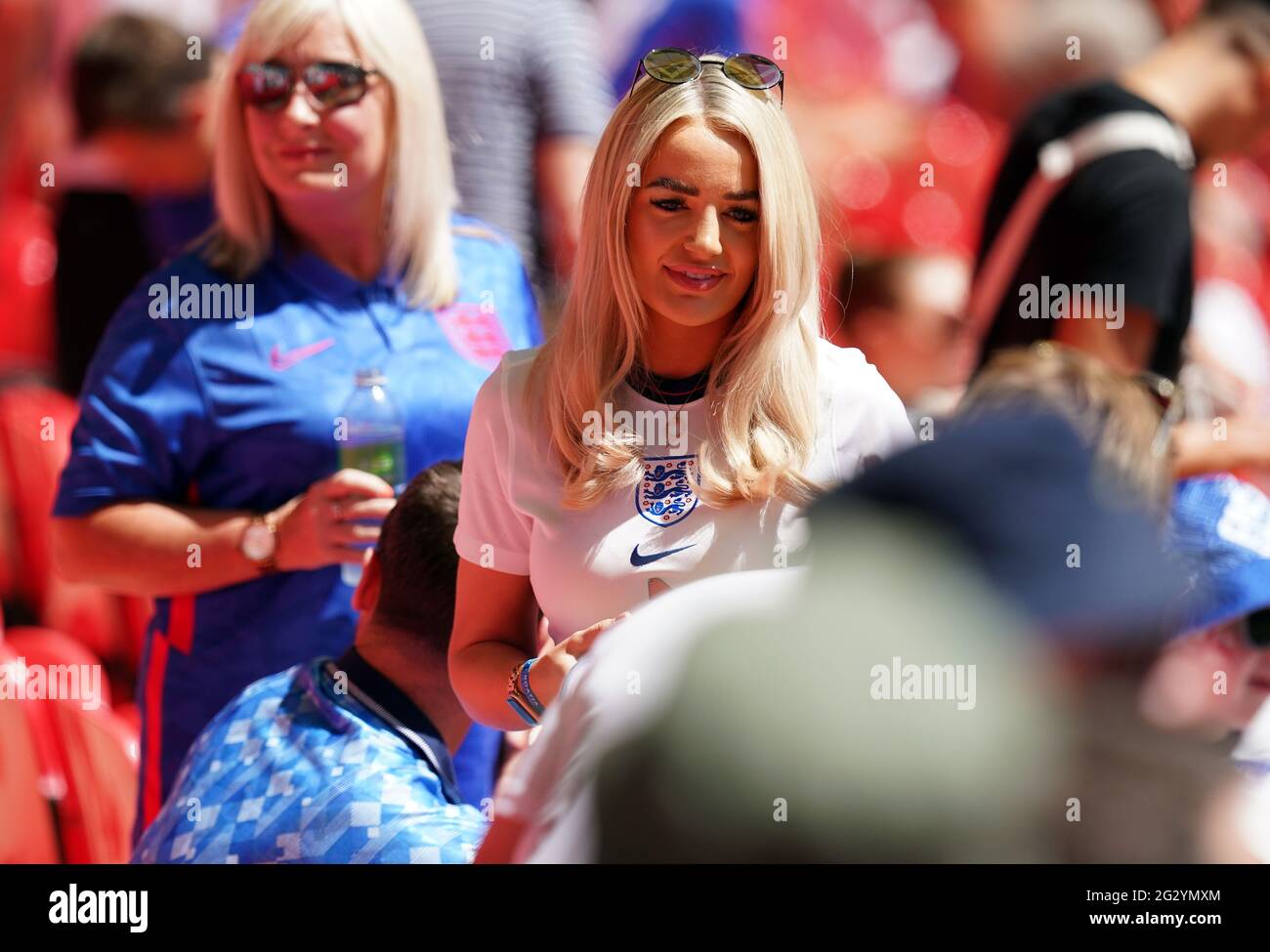 Jordan Pickford’s wife Megan Davison in the stands during the UEFA Euro ...