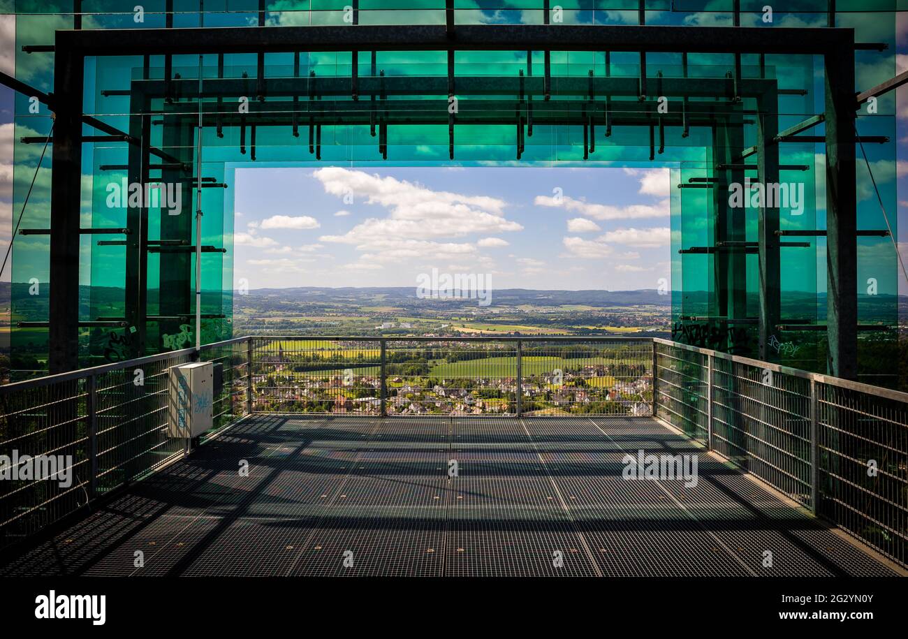 Rinteln, Germany. 13th June, 2021. View from the lookout point ...