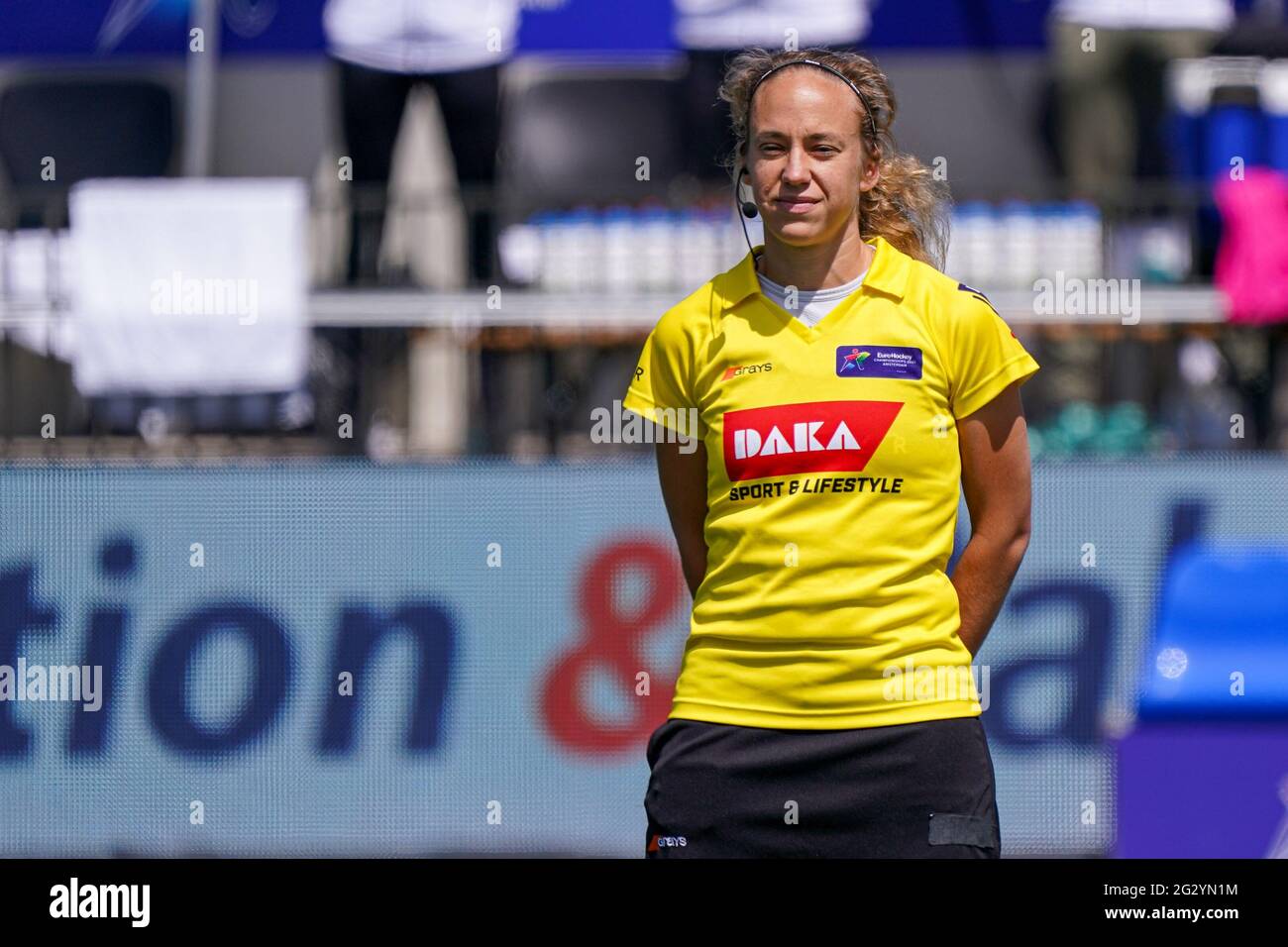 AMSTELVEEN, NETHERLANDS - JUNE 13: Umpire Laurine Delforge during the ...