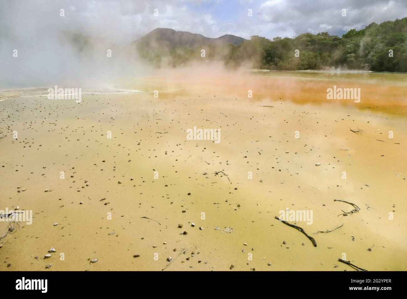 Champagne Pool at a geothermal area named Waiotapu in New Zealand Stock ...