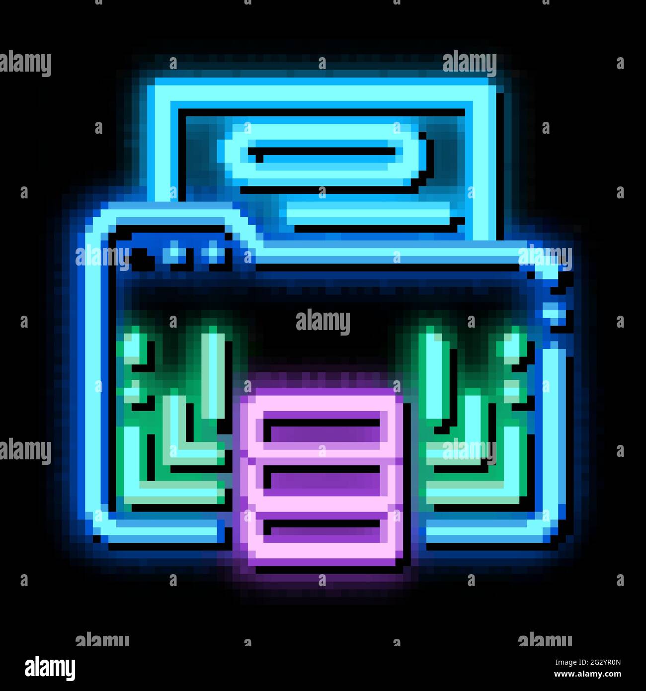 digital machine learning neon glow icon illustration Stock Vector Image ...