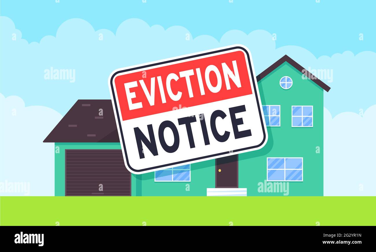 House eviction notice legal document icon sign sticker on the house ...