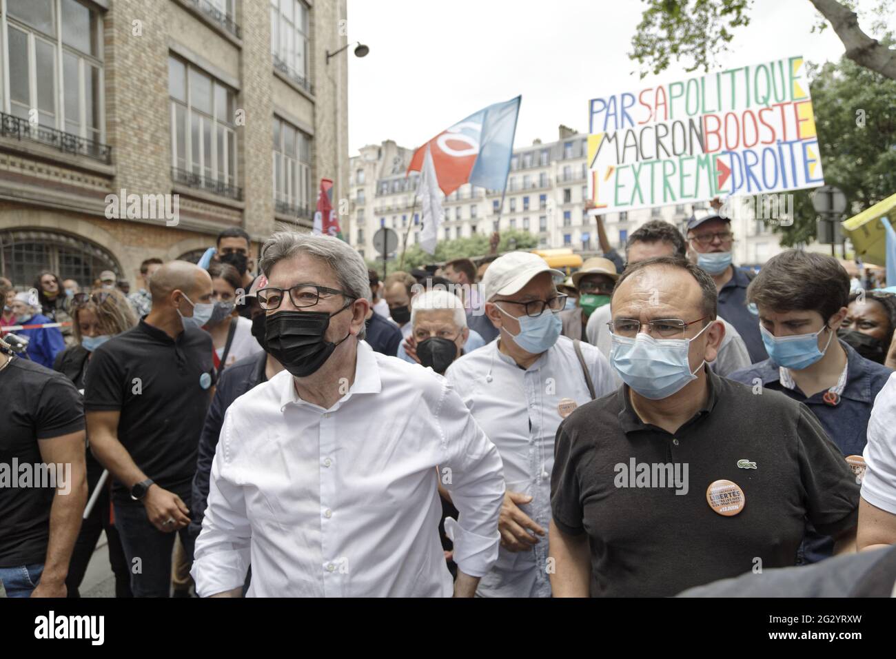 Paris, France. 6th June, 2021. Jean-Luc Mélenchon attends at the ...
