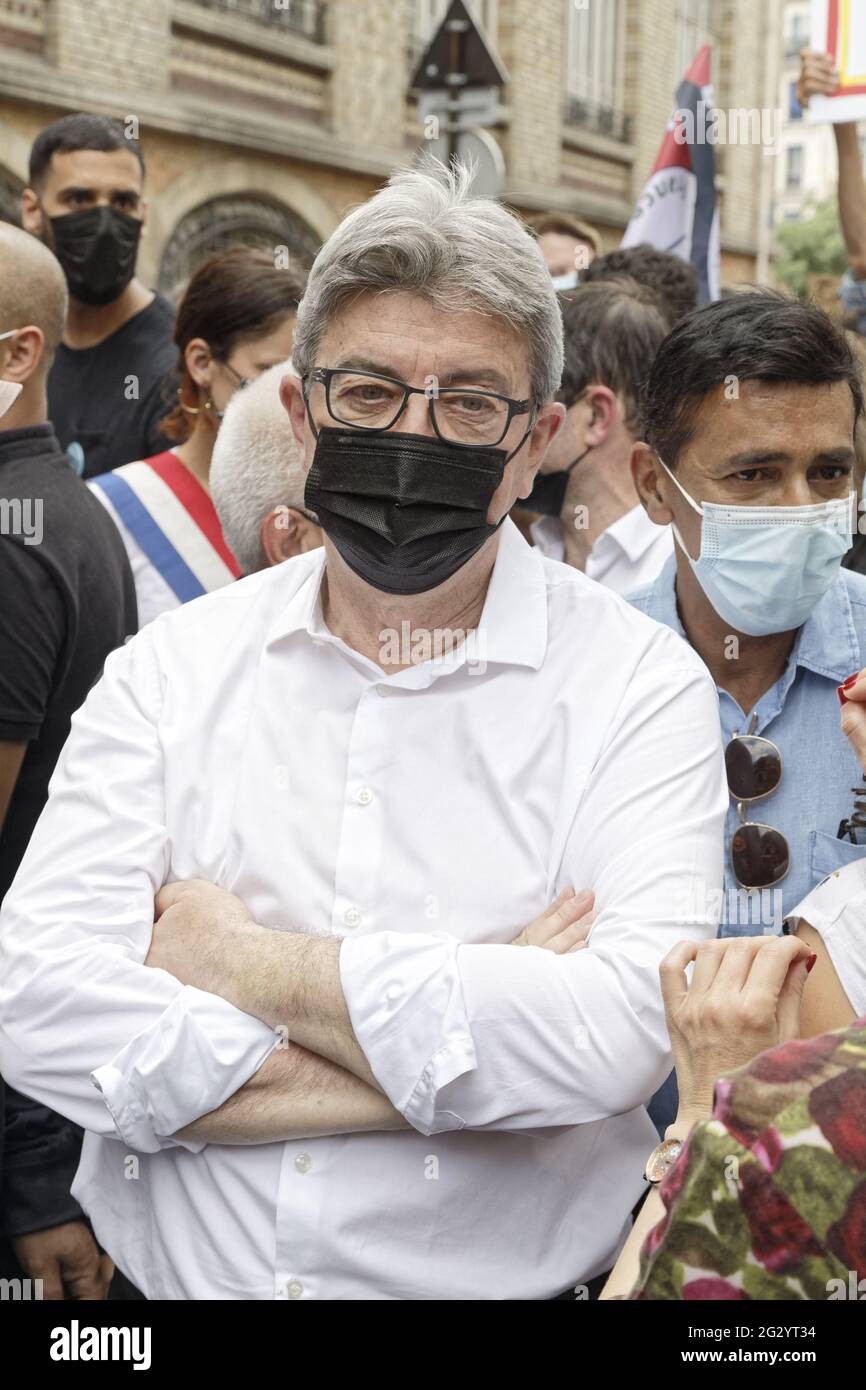 Paris, France. 6th June, 2021. Jean-Luc Mélenchon attends at the ...