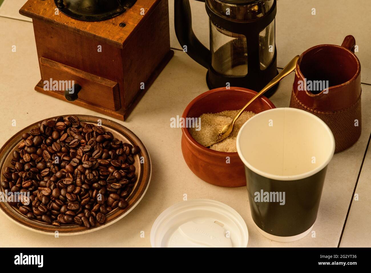 Cafe Style Deconstructed Coffee Nouvelle Cuisine Stock Photo - Alamy