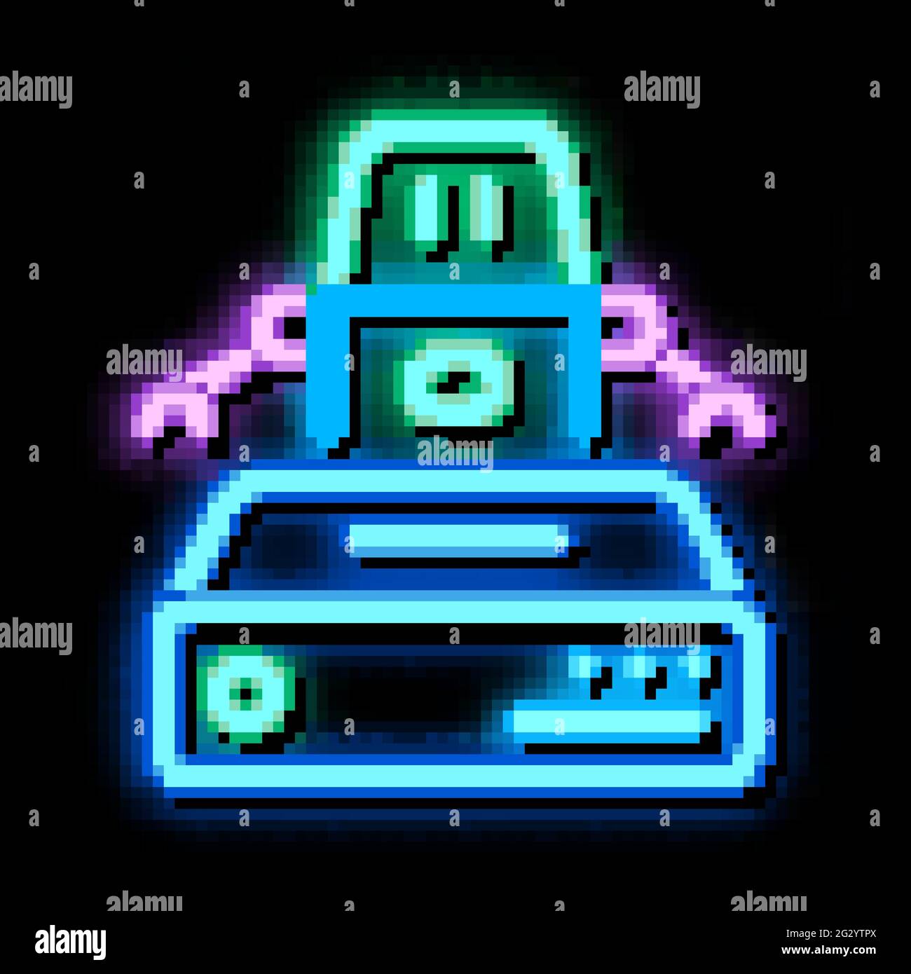 automation machine learning neon glow icon illustration Stock Vector ...
