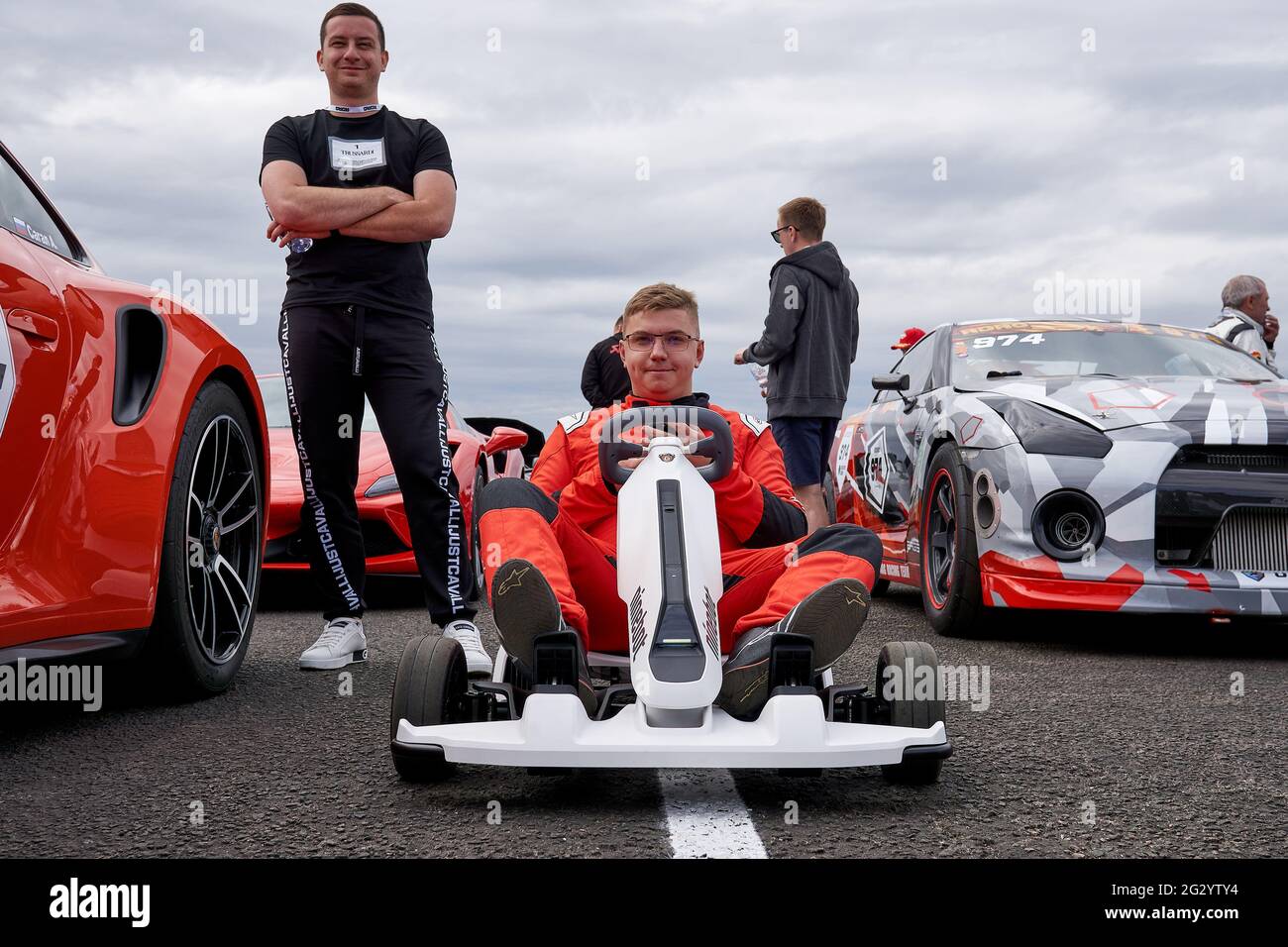 Moscow, Russia. 05th June, 2021. Electric kart racer seen during the ...