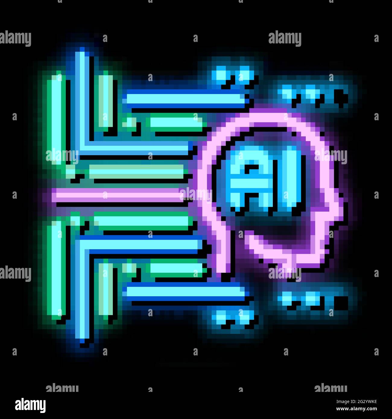 artificial intelligence neon glow icon illustration Stock Vector Image ...