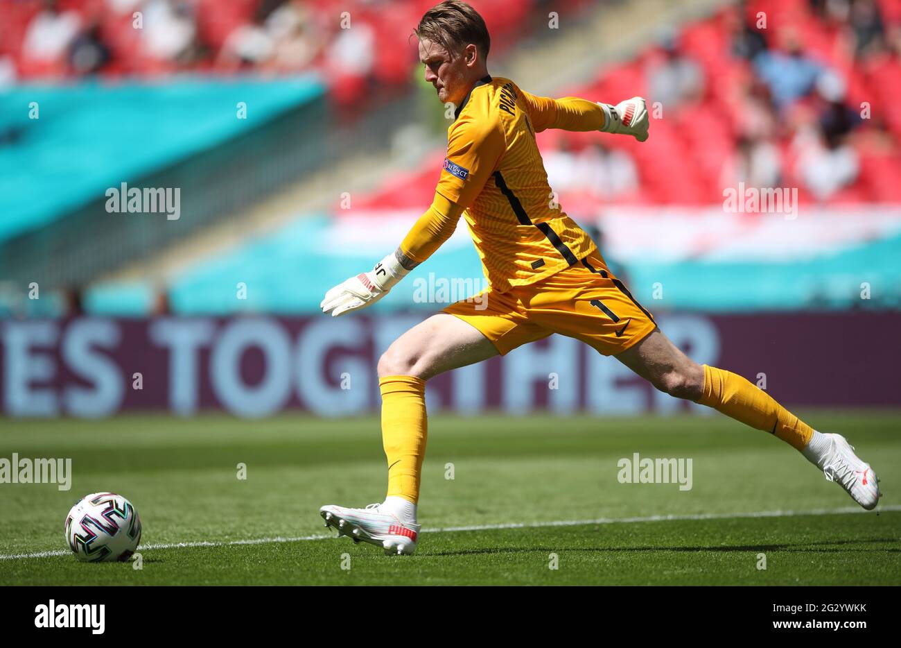England goalkeeper Jordan Pickford during the UEFA Euro 2020 Group D ...