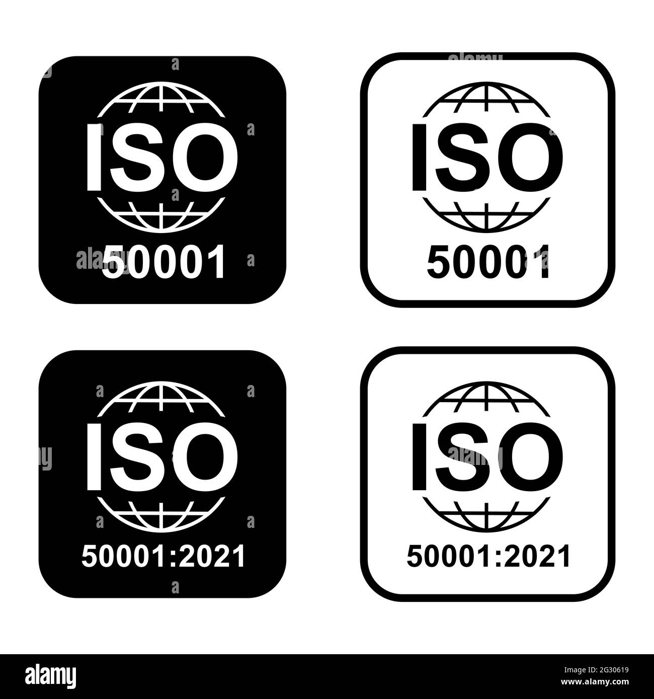 Set of Iso 50001 icon. Energy Management. Standard quality symbol ...