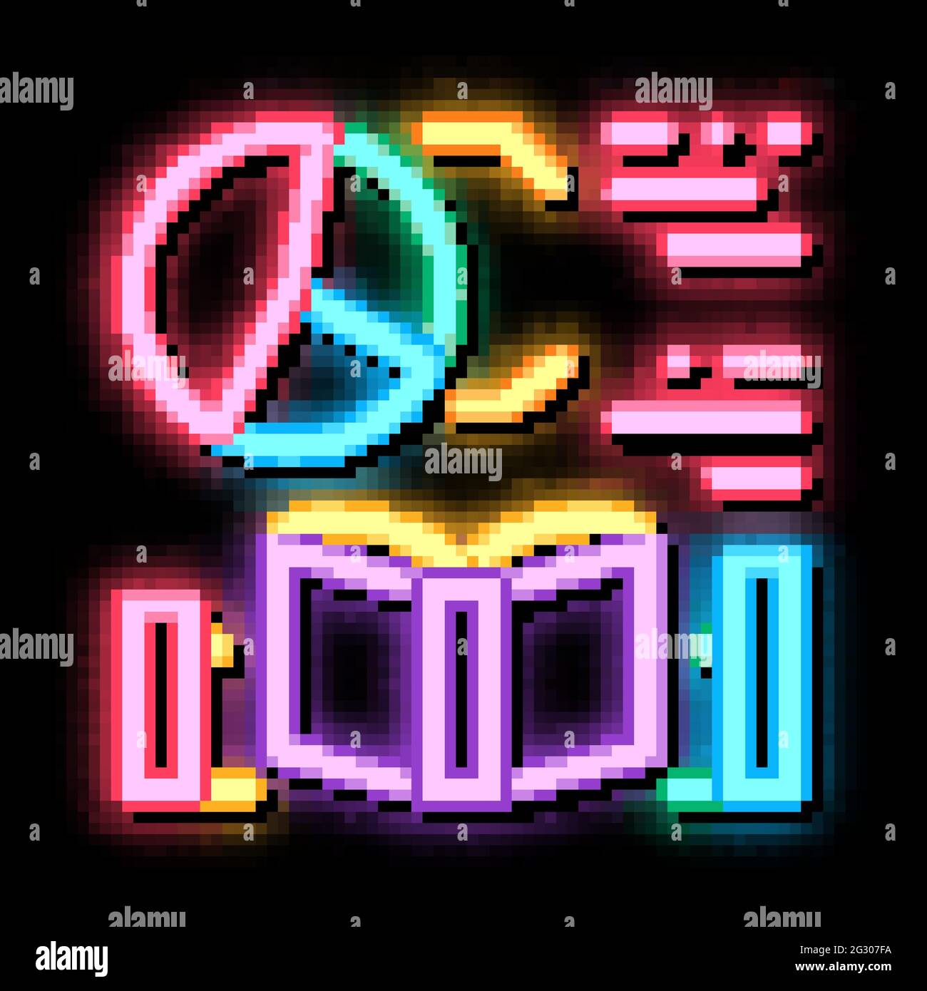 mathematics researcher neon glow icon illustration Stock Vector Image ...