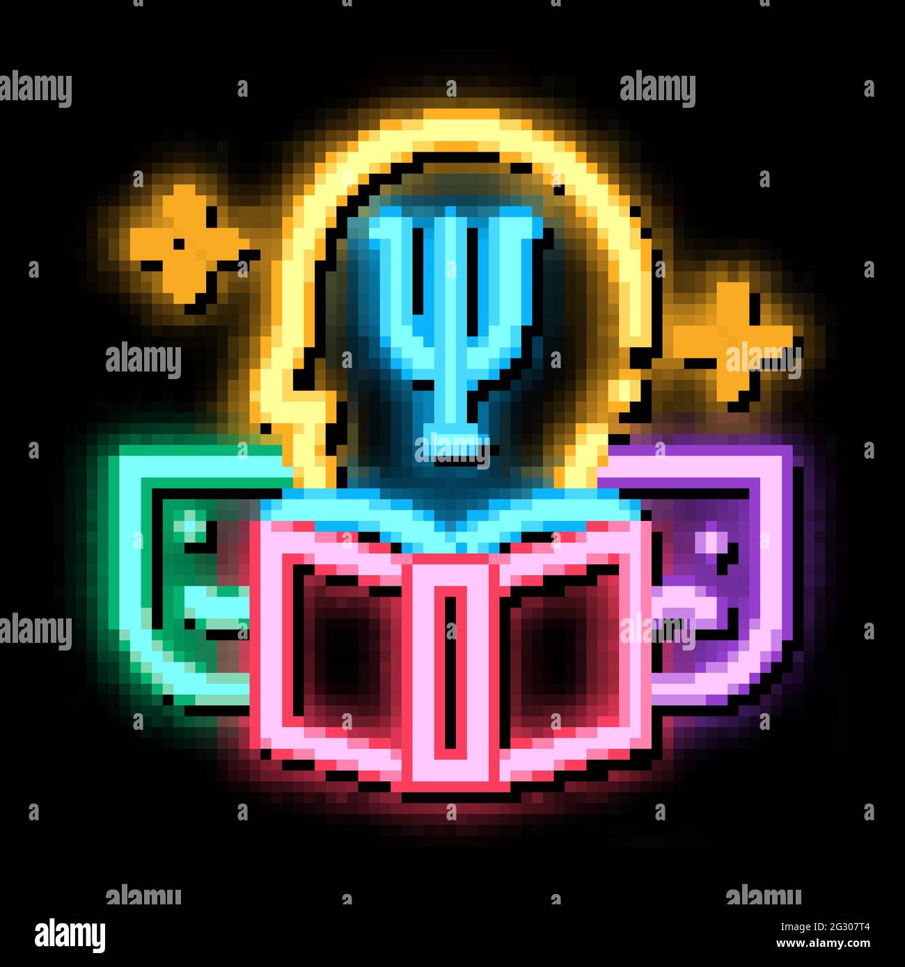 psychology researcher neon glow icon illustration Stock Vector Image ...