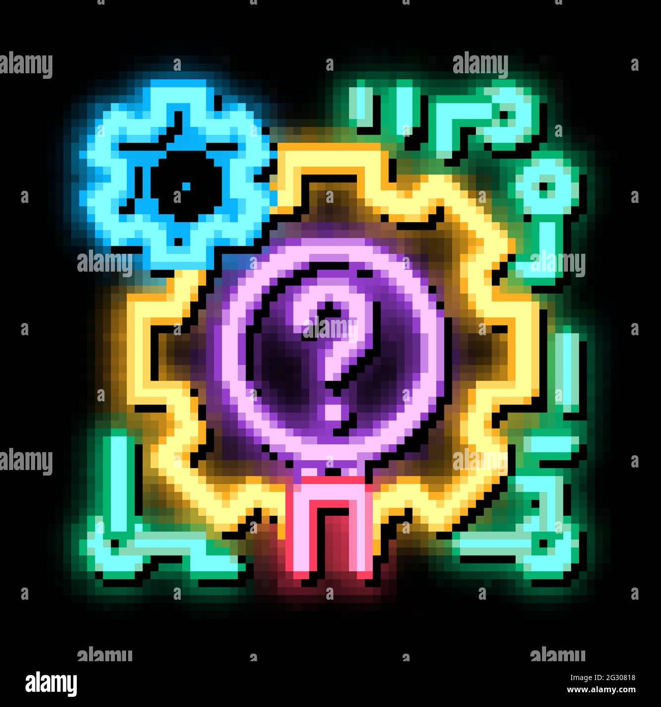 process researcher neon glow icon illustration Stock Vector Image & Art ...