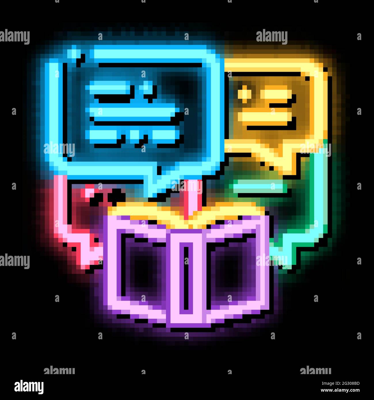 story researcher neon glow icon illustration Stock Vector Image & Art ...