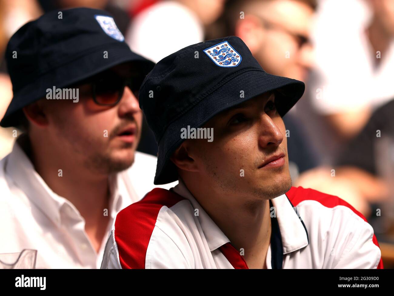 Fans at BOXPARK in Croydon as they watch the UEFA Euro 2020 Group D ...