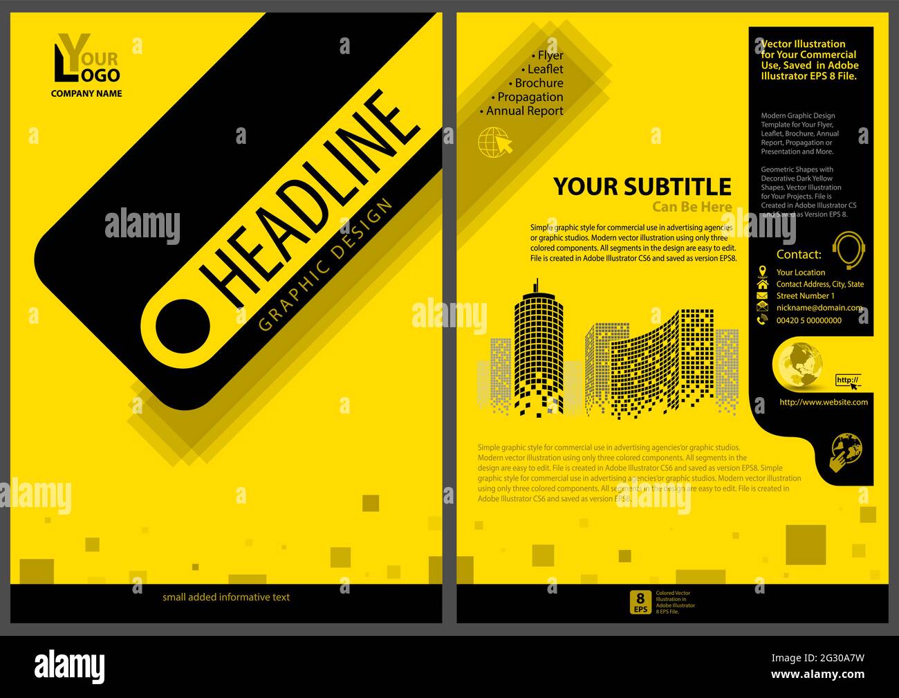 Modern Design of a Yellow-black Leaflet Stock Vector Image & Art - Alamy
